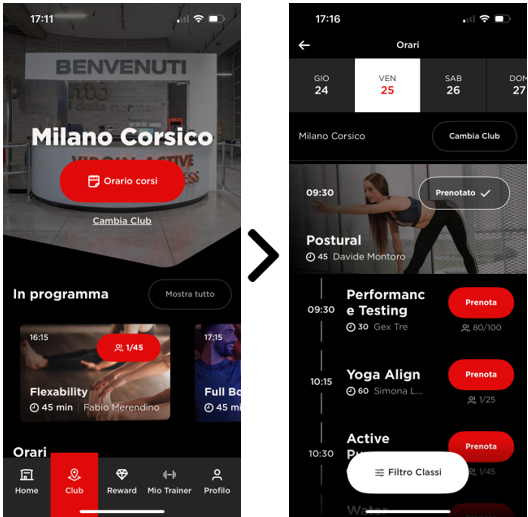 Dove trovo il calendario dei corsi? – Virgin Active Italia